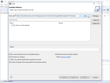 Oracle Plug-ins for JDK Mission Control - Update Site Instructions